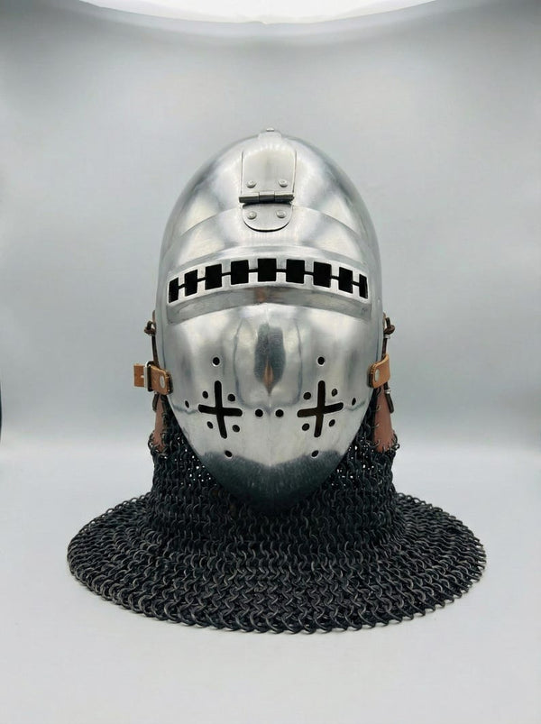 Medieval Nurnberg Bascinet Hounskell Helmet | Steel Knight Armor ...